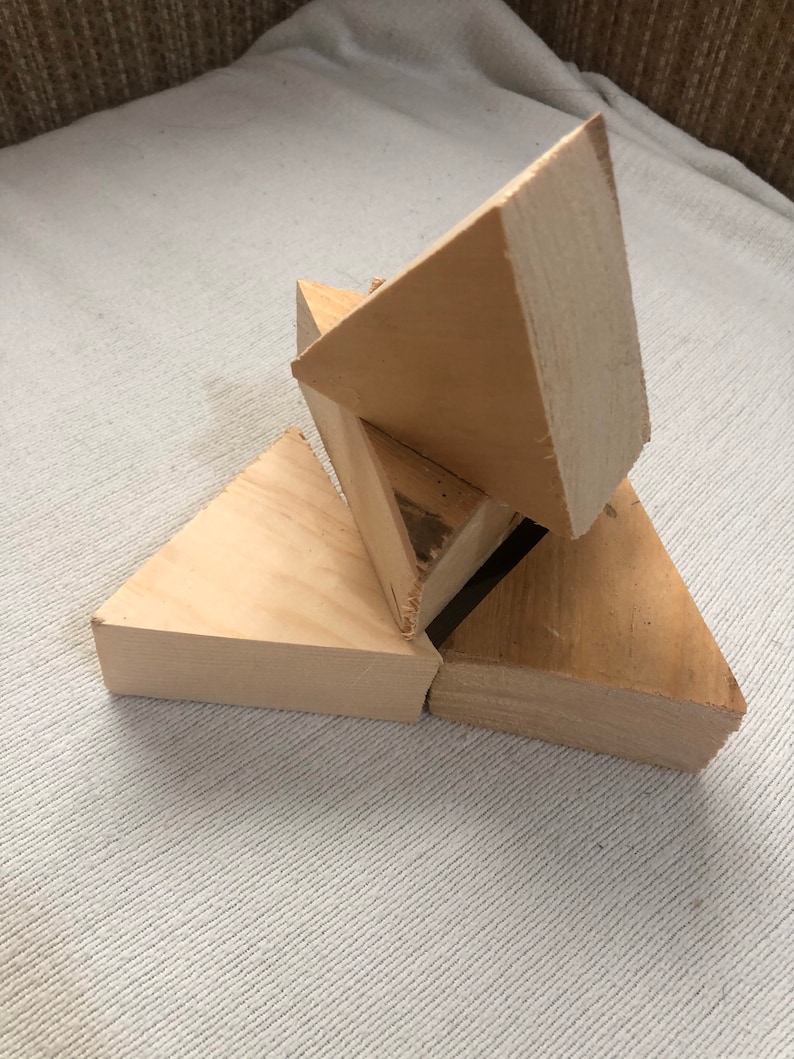 Wood Triangular Blocks up Cycled - Approximate Size 3.5x3.5x1.5 Inches ...