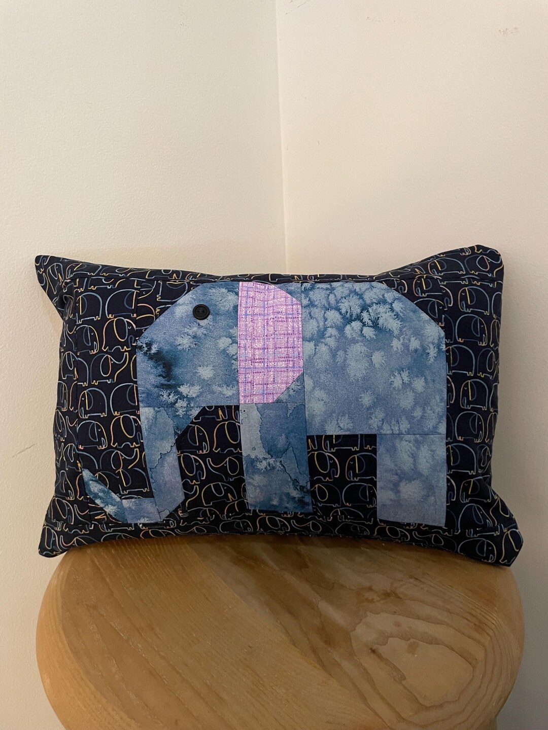 Elephant Quilted Throw Pillow. Quilted Pillow. Throw Pillow. Quilt ...