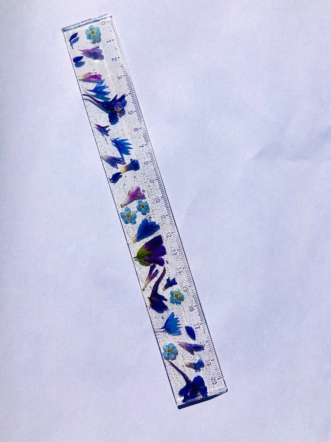 Handmade Resin Ruler with real dried handpicked flowers | Etsy