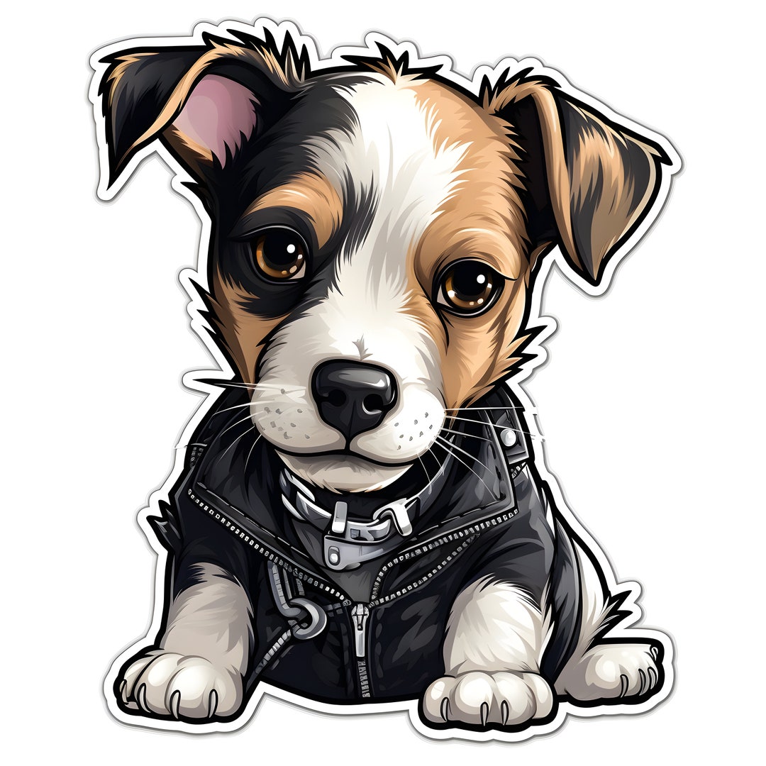 Jack Russell Terrier Rocking a Black Jacket Vinyl Die Cut Sticker - Etsy