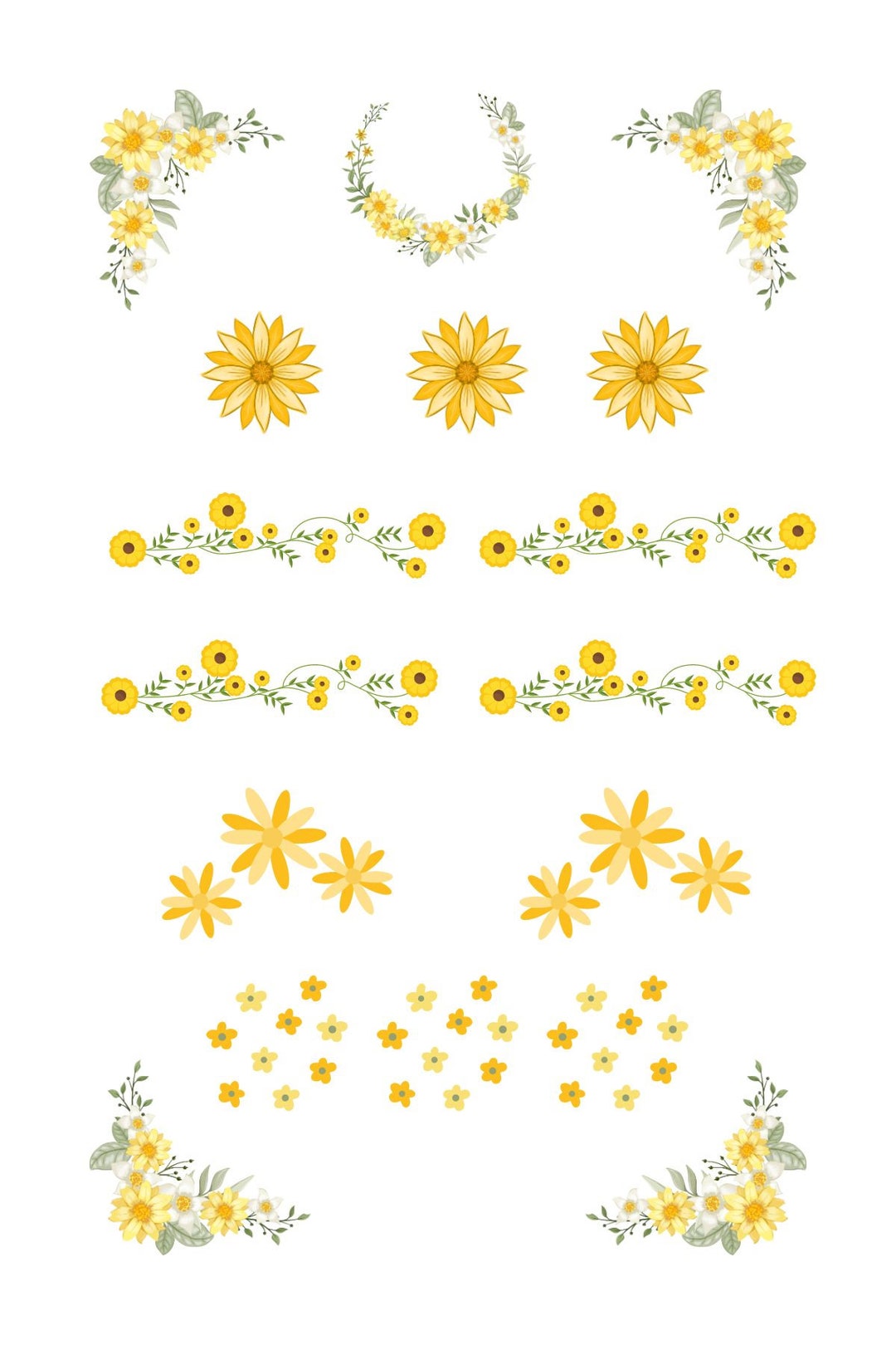 Yellow Flower Stickers - Etsy