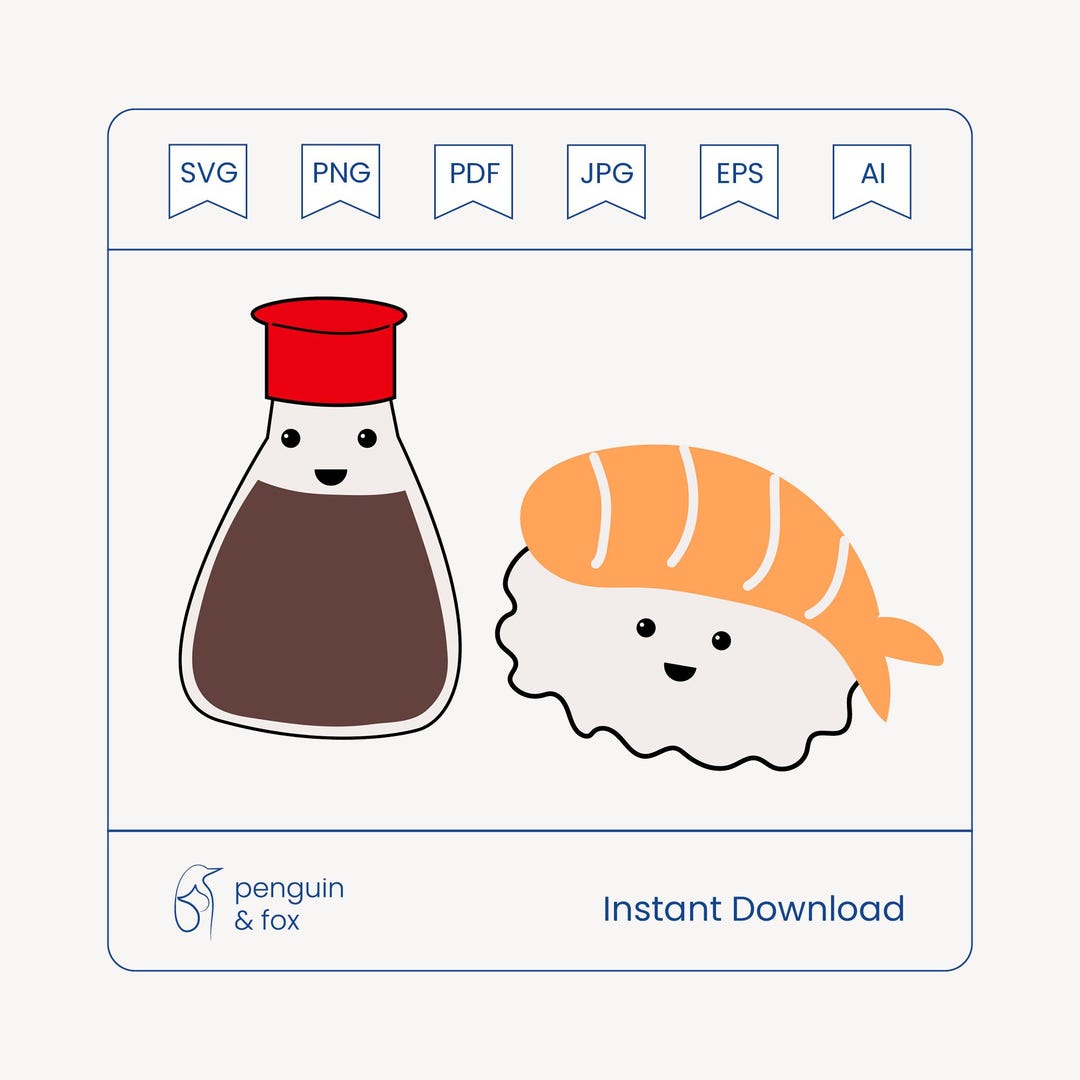 Sushi and Soy Svg Png: Digital Design for Cricut Graphic and Crafts - Etsy