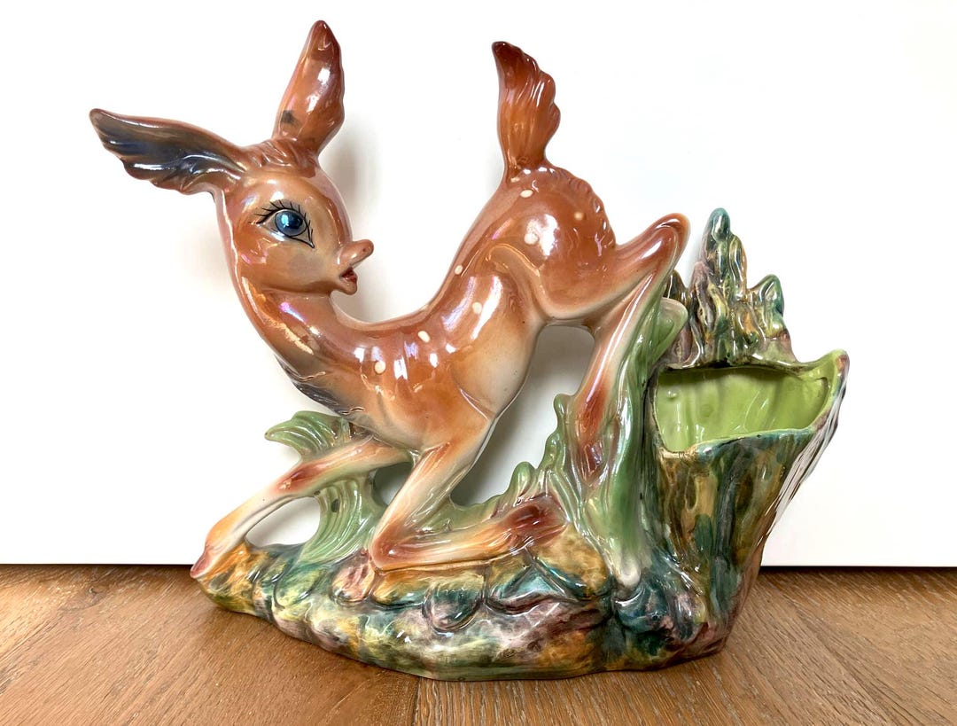 RARE 50s Italian Large Fawn Bambi Porcelain Figurine - Hand Painted ...
