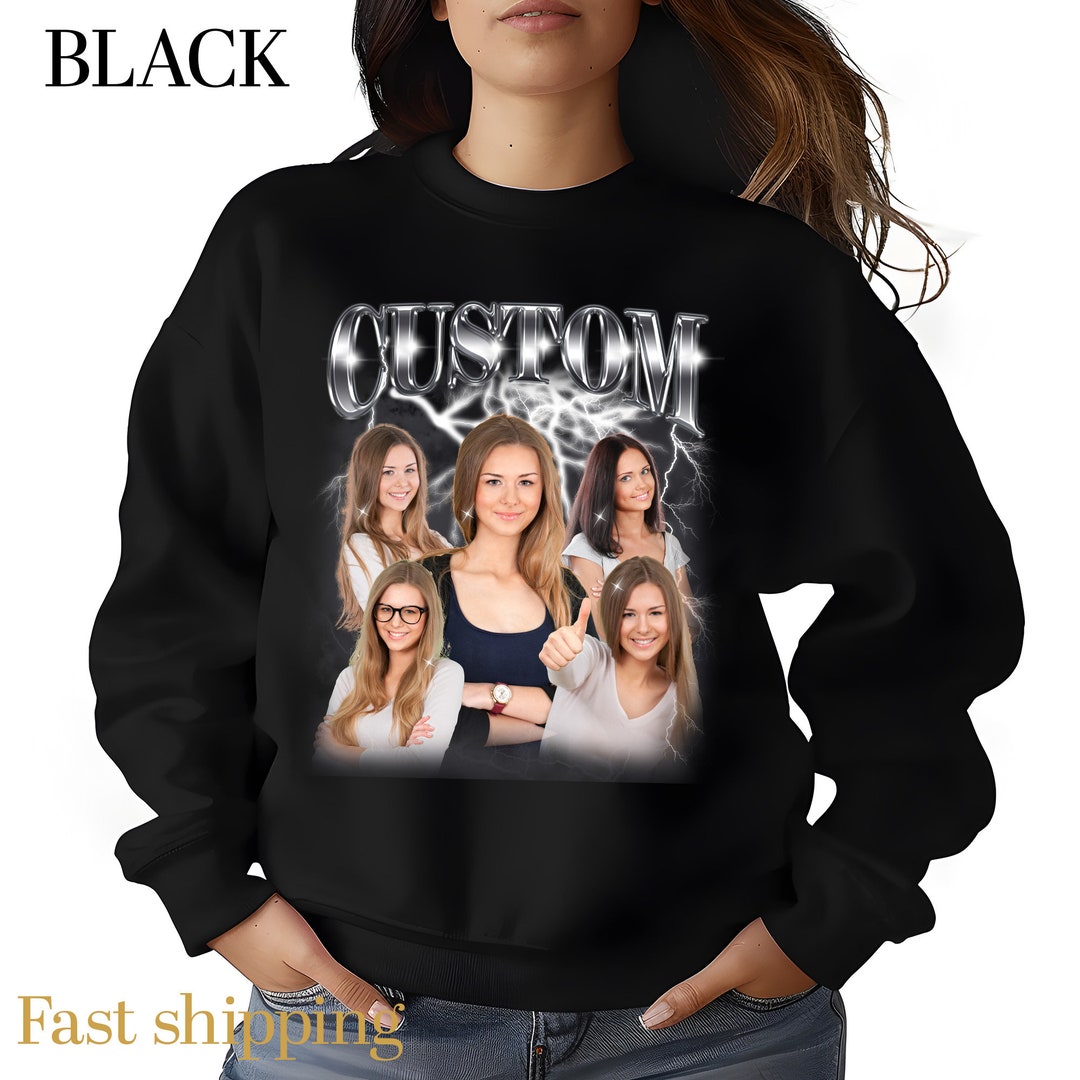 Custom Bootleg Rap Sweatshirt With Face Photo Vintage Sweatshirt ...
