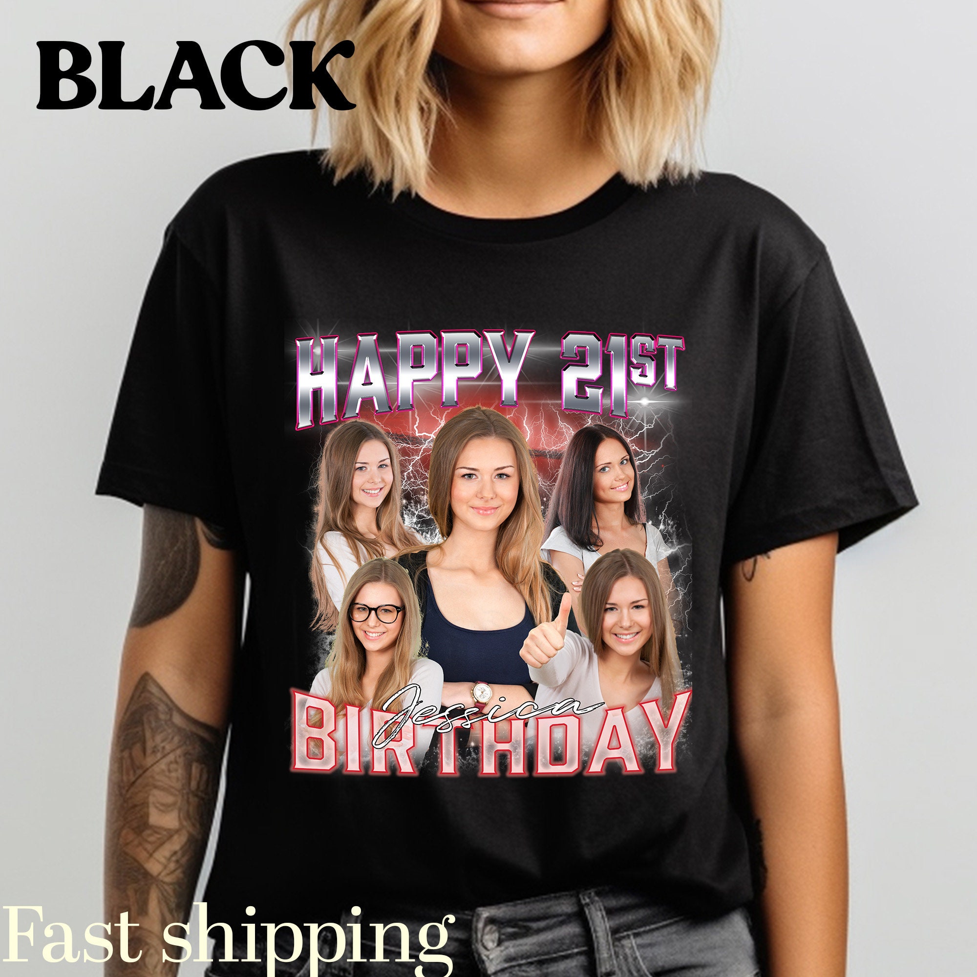 Custom 21st Birthday Shirt, Custom Bootleg Rap Tee 21st Birthday Gifts ...