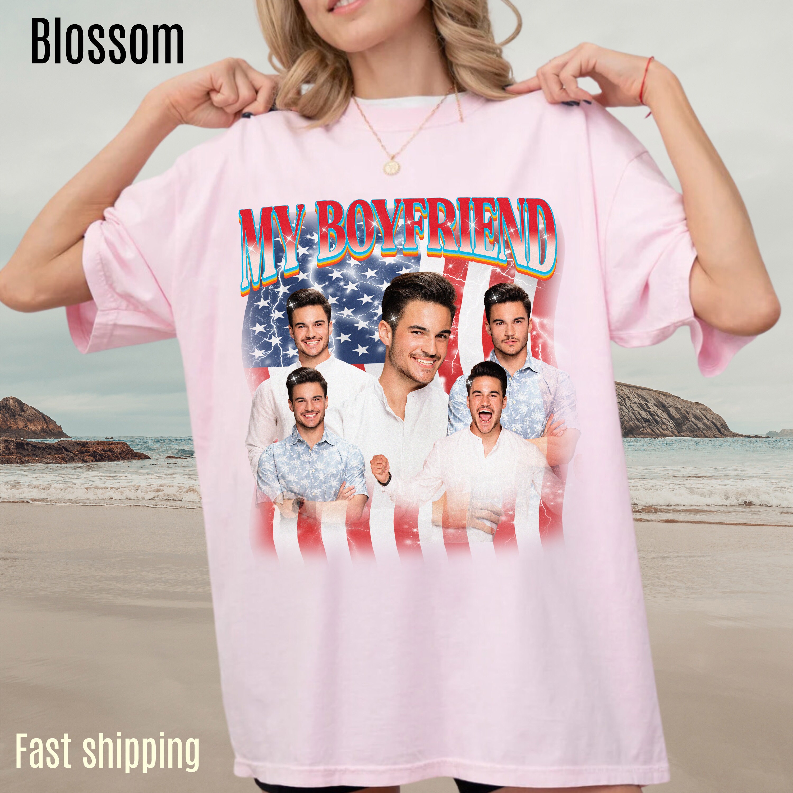 Shirt With Boyfriend Face, Custom Boyfriend Shirt, Graphic Wife Husband ...