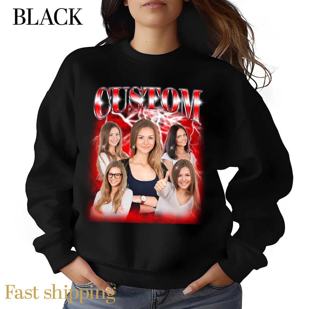Custom Bootleg Rap Sweatshirt With Face Photo Vintage Sweatshirt ...