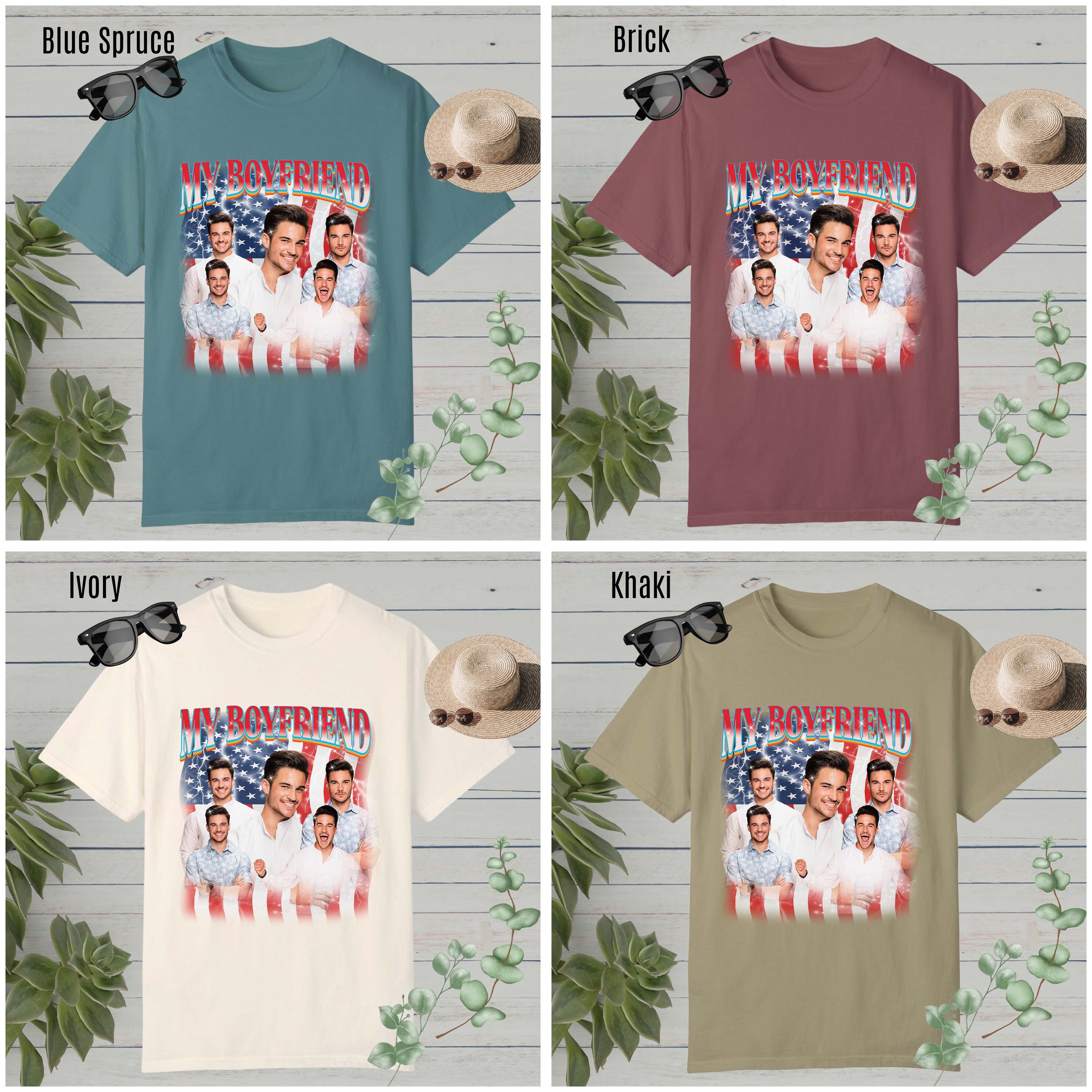 Shirt With Boyfriend Face, Custom Boyfriend Shirt, Graphic Wife Husband ...