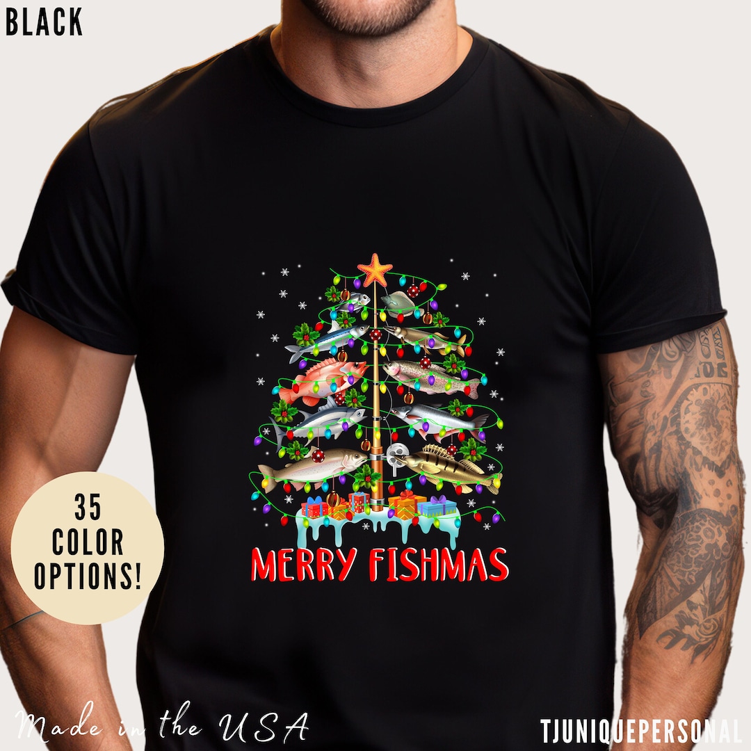 Merry Fishmas Shirt, Fisherman Christmas Gift, Fishing Loving Club ...