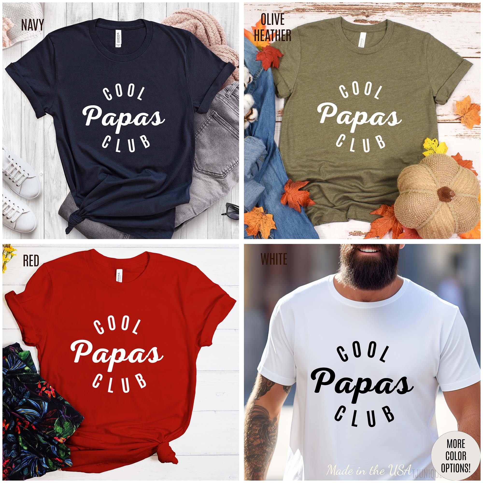 Cool Papas Club Shirt, Pregnancy Announcement Tshirt for Dad , Cool Dad ...