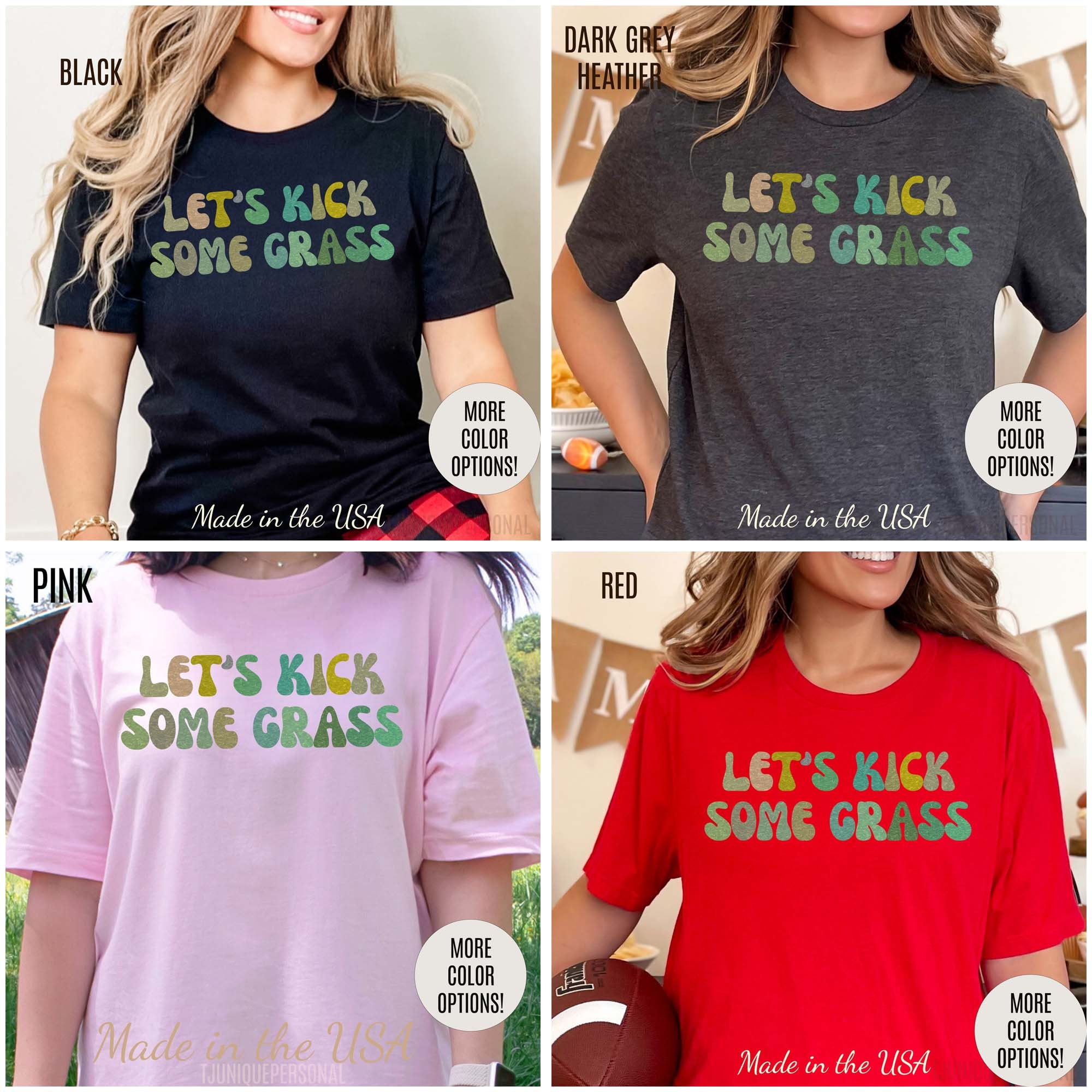 Let's Kick Some Grass Shirt, Sports Women Shirt, Shirt for Soccer ...