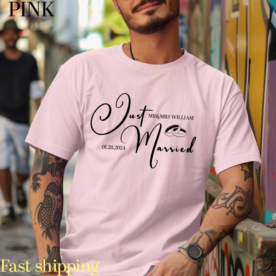 Custom Just Married Shirt, Mr and Mrs Honeymoon Gift, Wedding ...