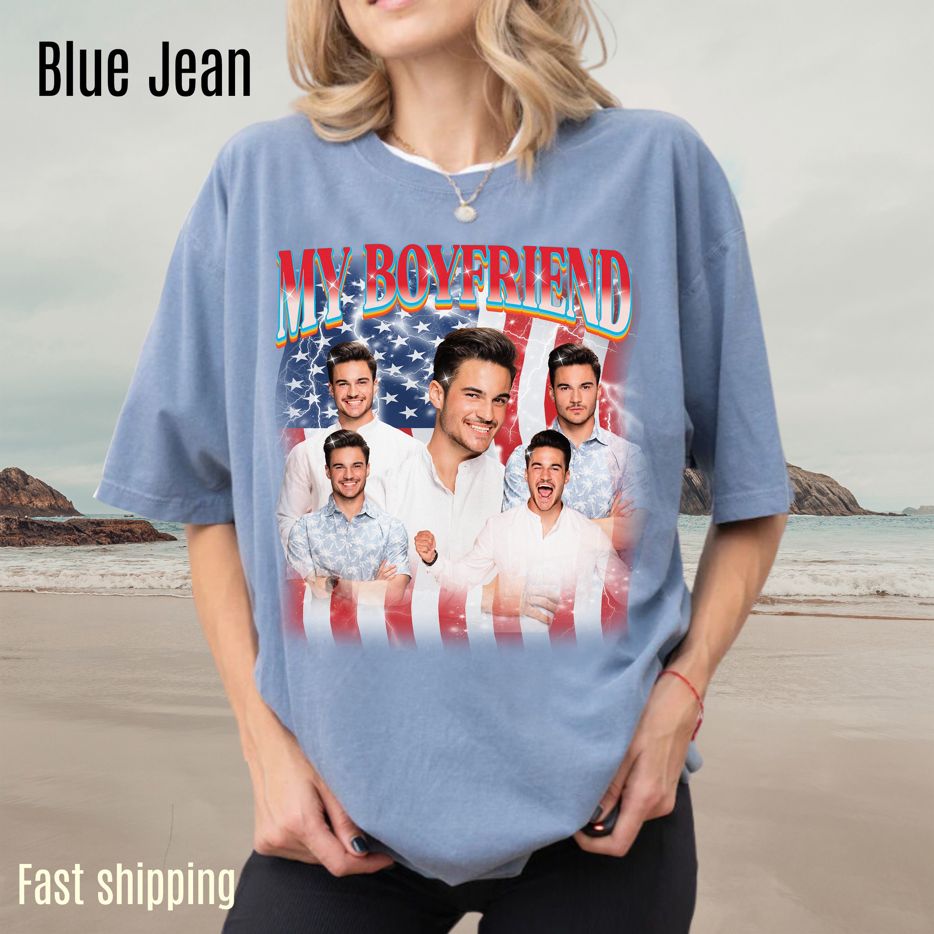 Shirt With Boyfriend Face, Custom Boyfriend Shirt, Graphic Wife Husband ...