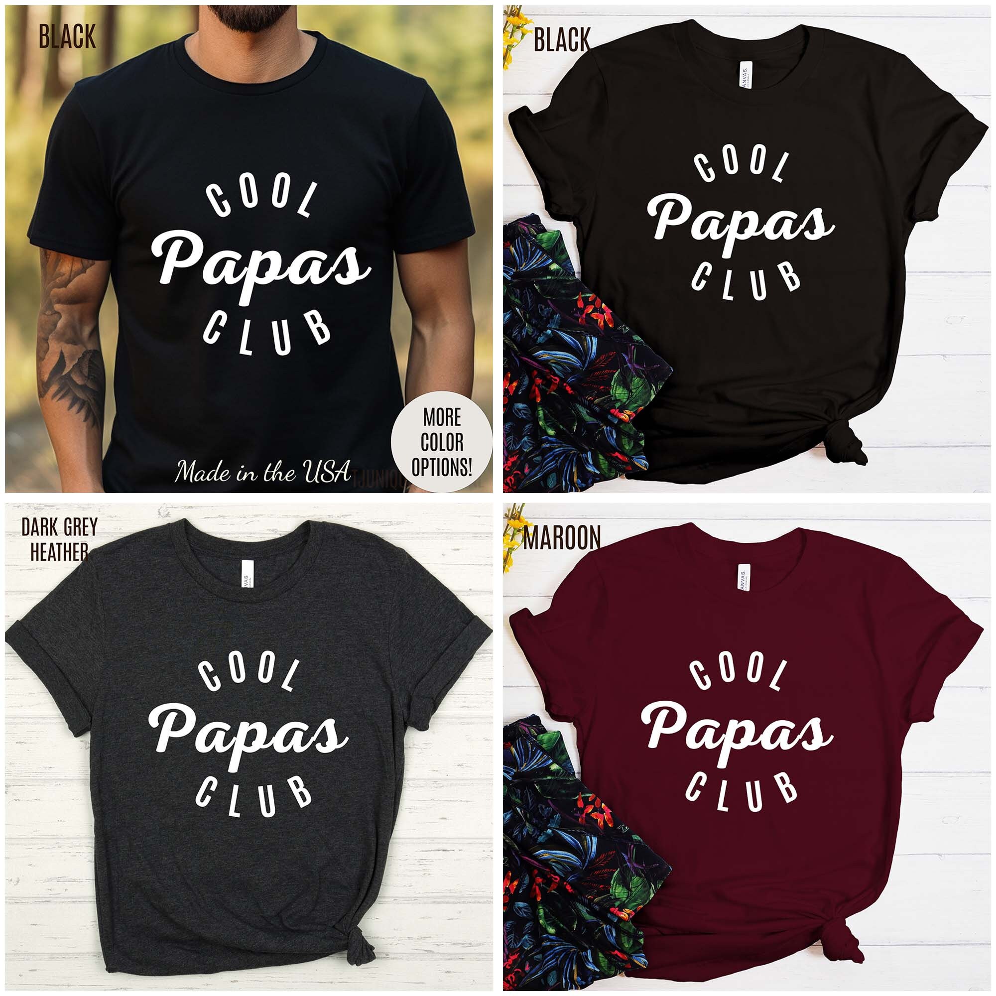 Cool Papas Club Shirt, Pregnancy Announcement Tshirt for Dad , Cool Dad ...
