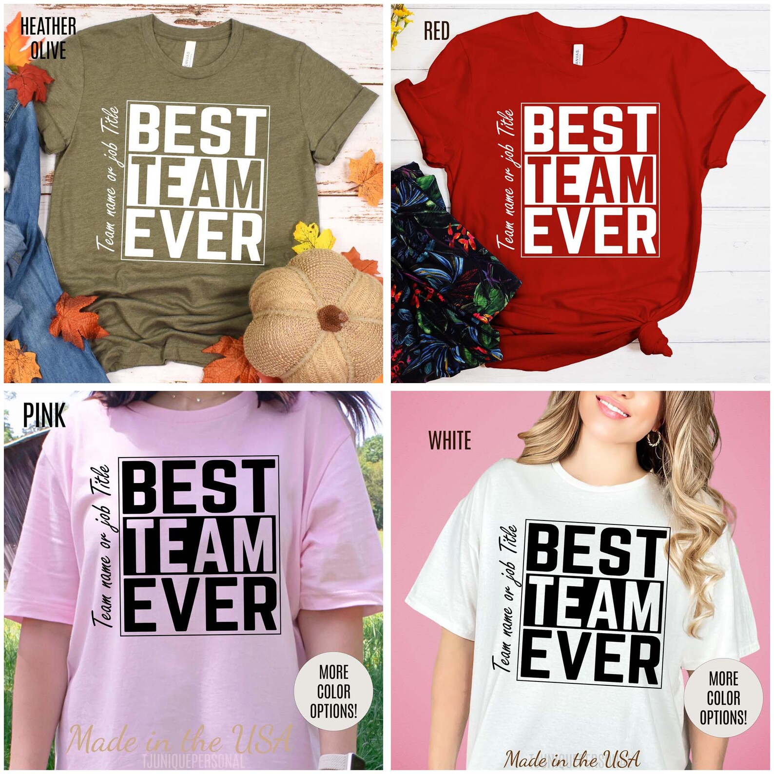 Personalized Best Team Ever Shirt, Custom Teammate Staff Appreciation ...