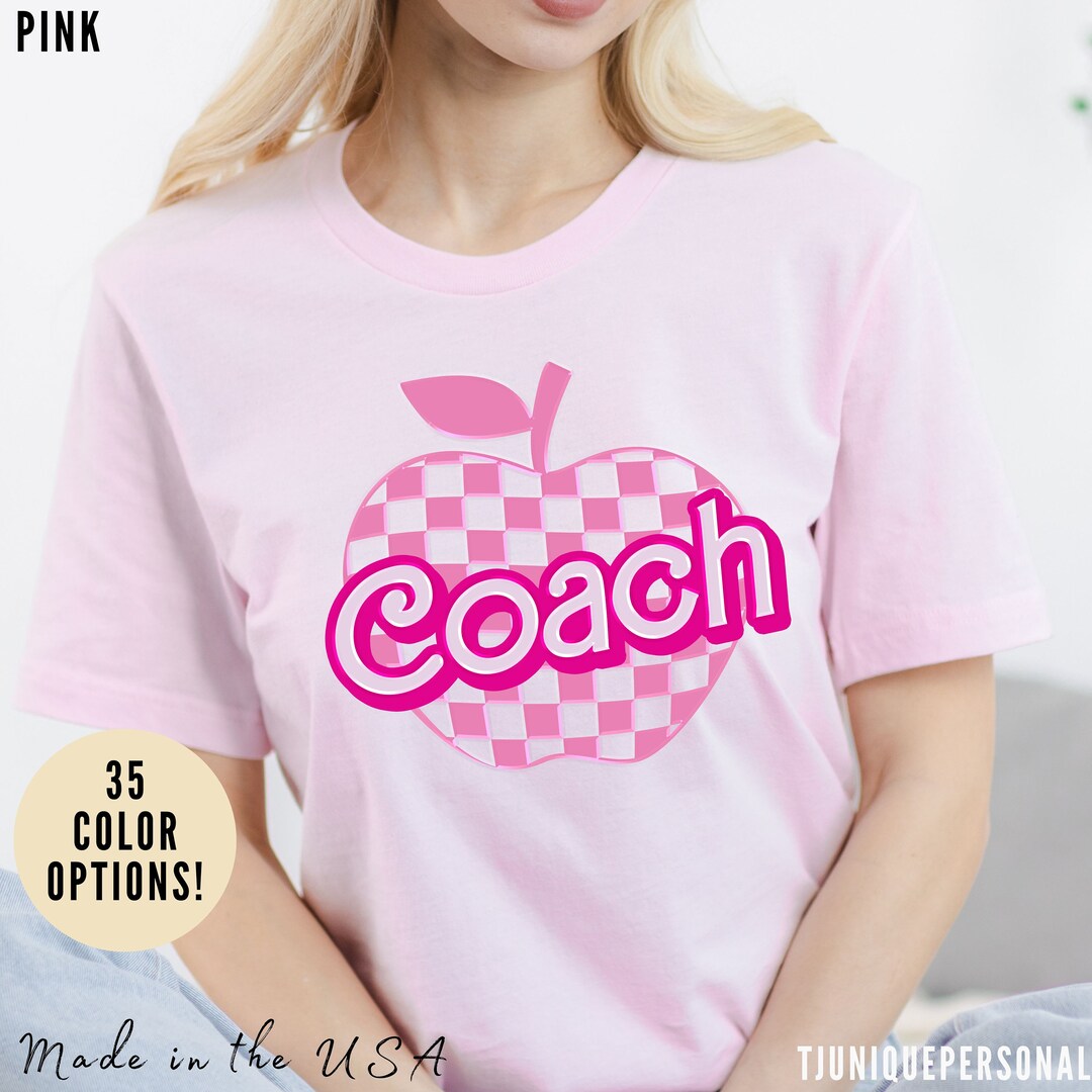 Coach Shirt, Pink Sport Coach Shirt, Colorful Coaching Shirt, 90s Cheer ...