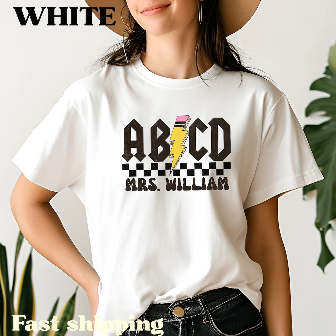 Custom Retro ABCD Teacher Name Shirts for Back to School, Teacher ...