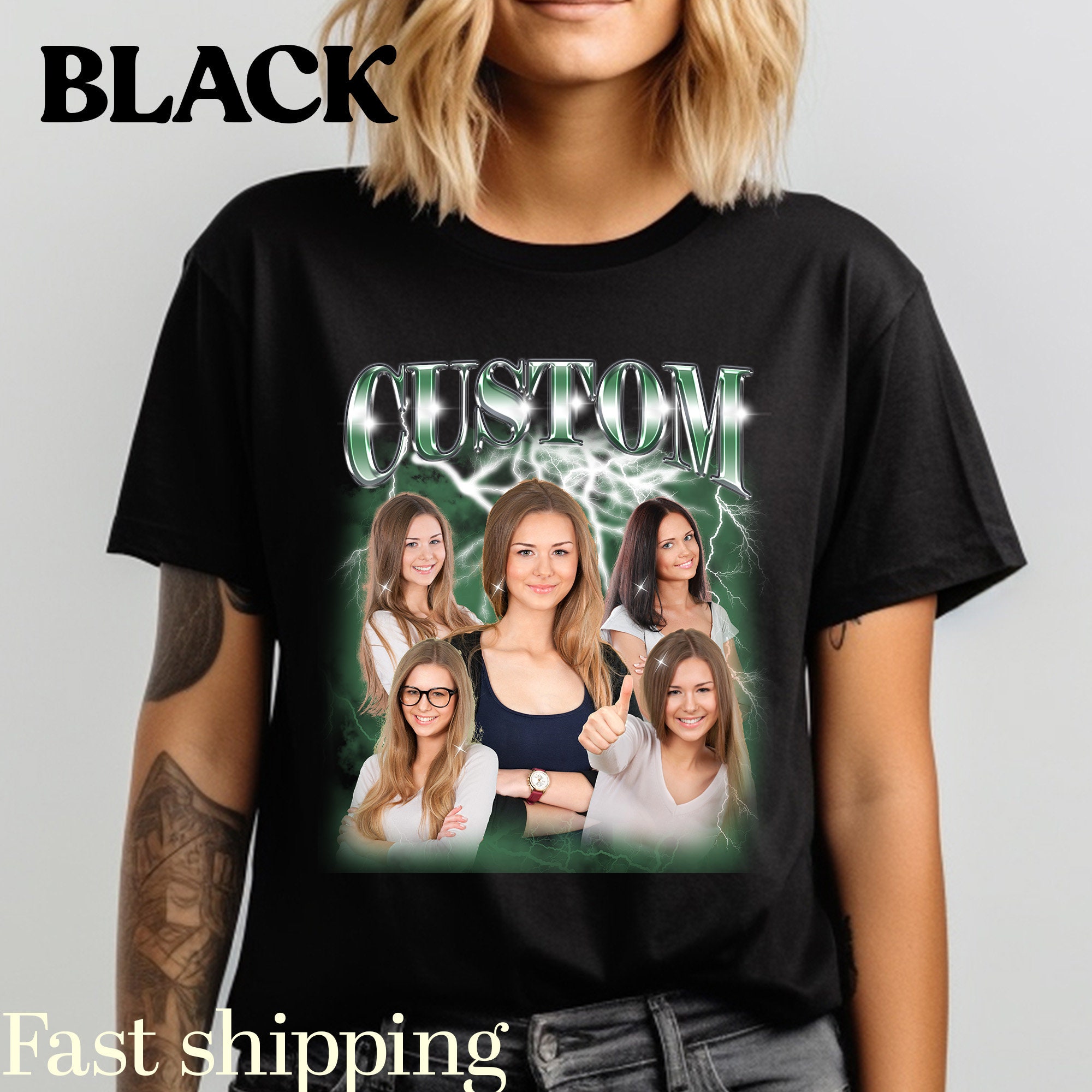 Custom Bootleg Rap Tee, Shirt With Face Photo Vintage T Shirt ...