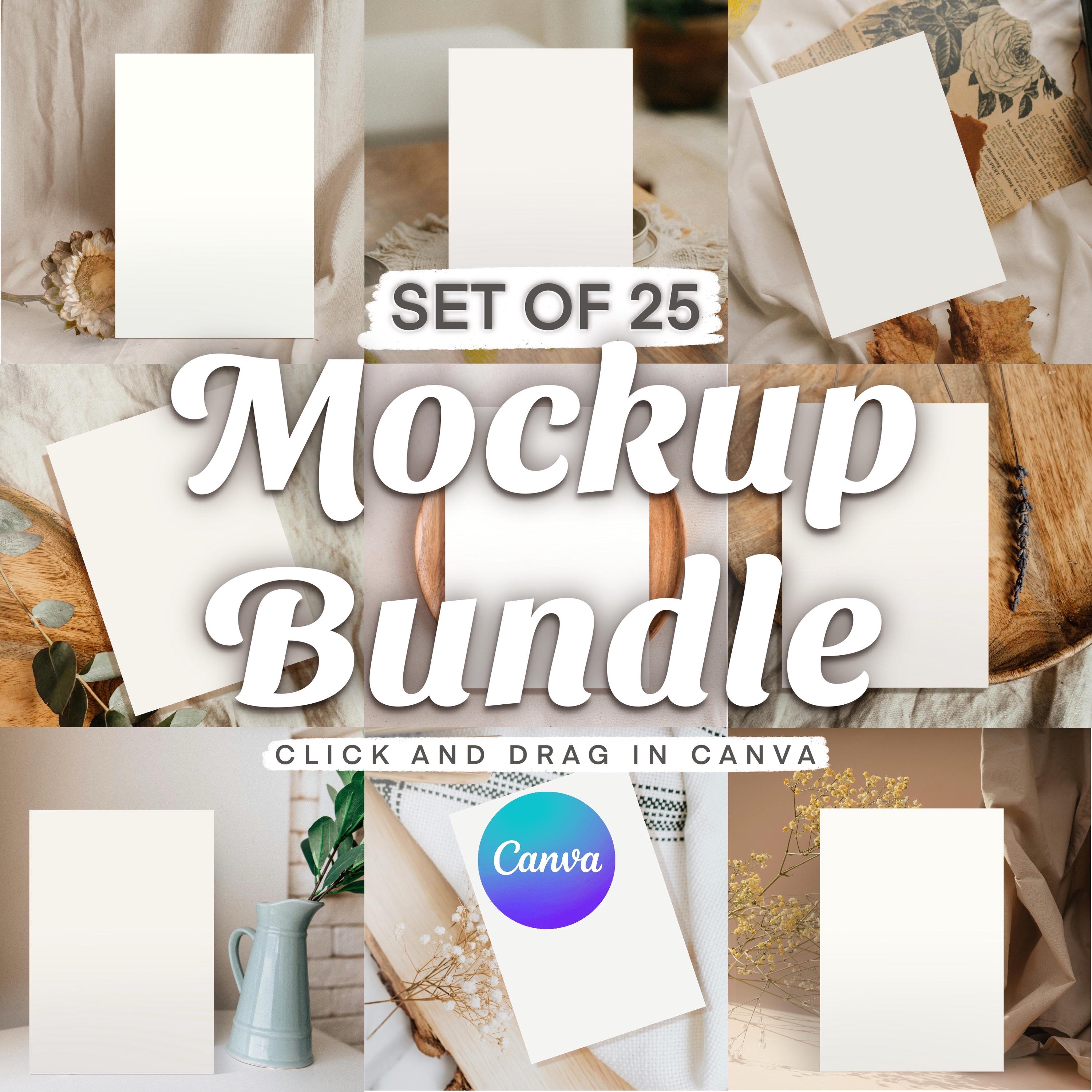CANVA Boho Bundle Card Mockup 25, Canva Mockup, Invitation Mockup ...