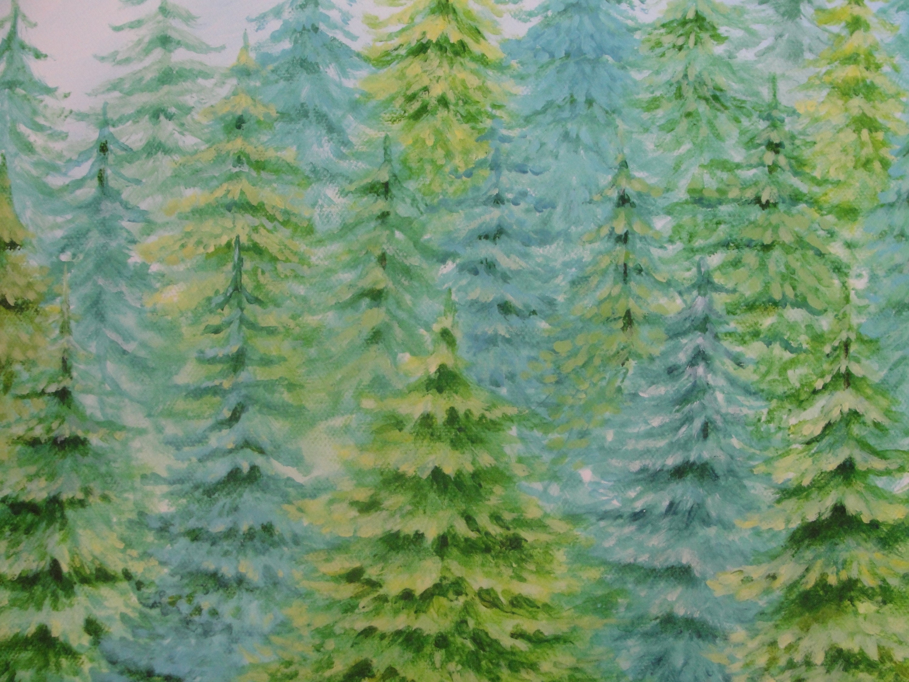 Evergreens Print, Tree Print, Tree Wall Art, Evergreen Wall Art, Pine ...