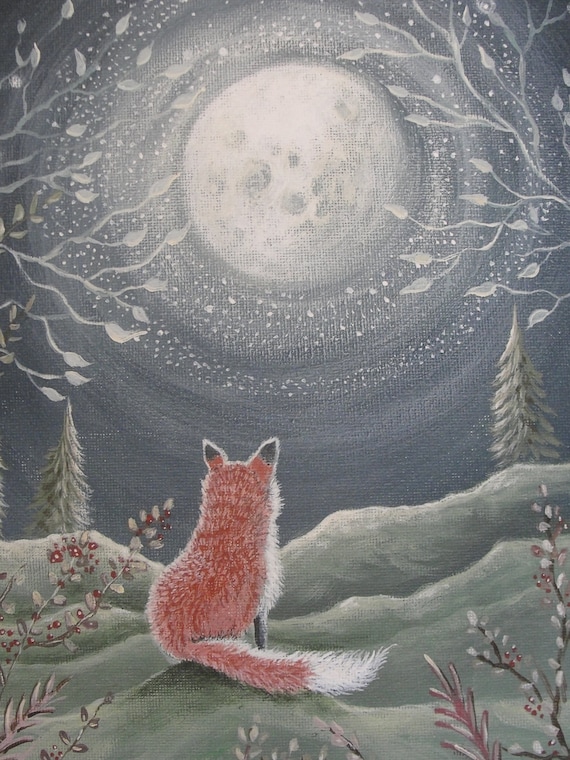 Large Fox Art Carl Whitfield, Original Painting, Fox