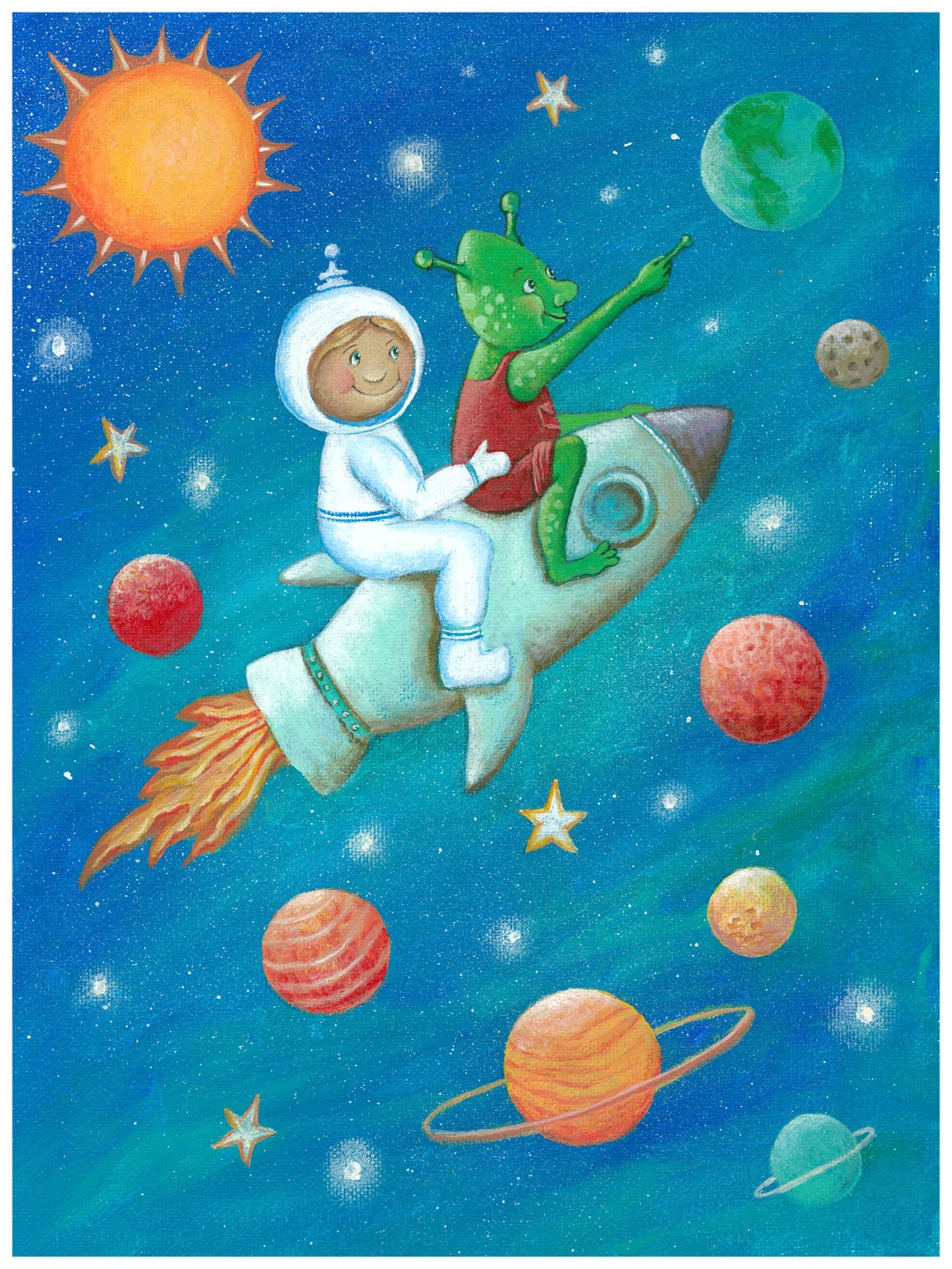 Outerspace Friends Downloadable Digital Art Print, Outerspace Print for ...