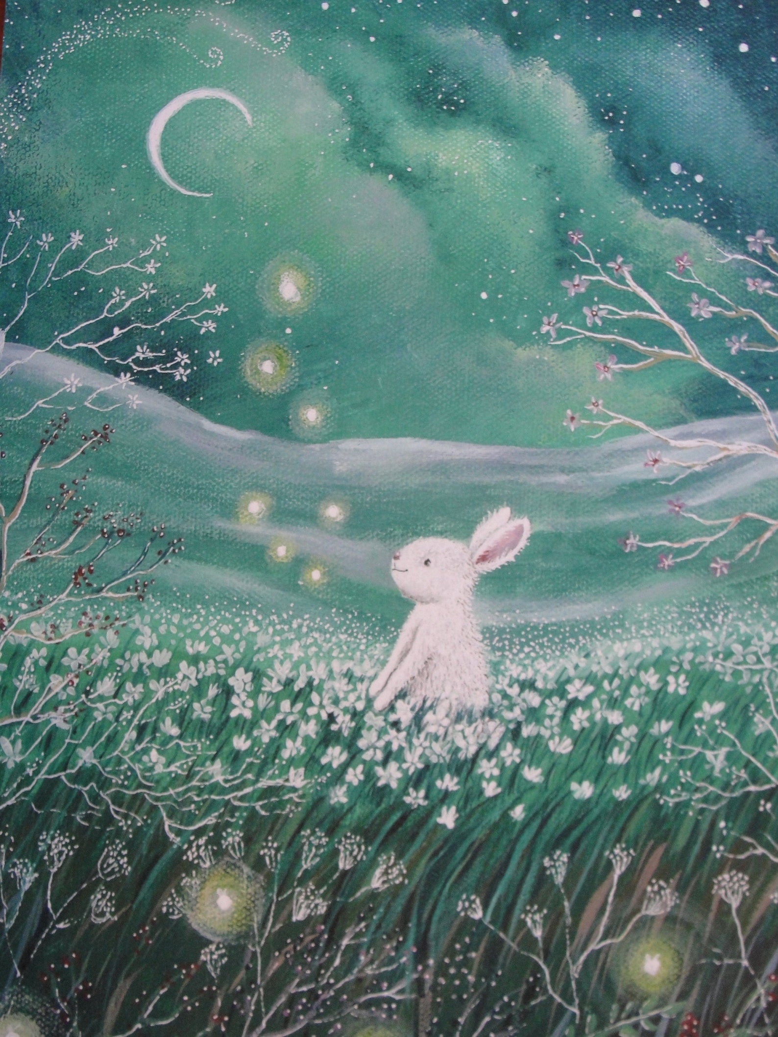 Bunny Baby Nursery Art Print, Bunny Children's Room Decor, Woodland ...