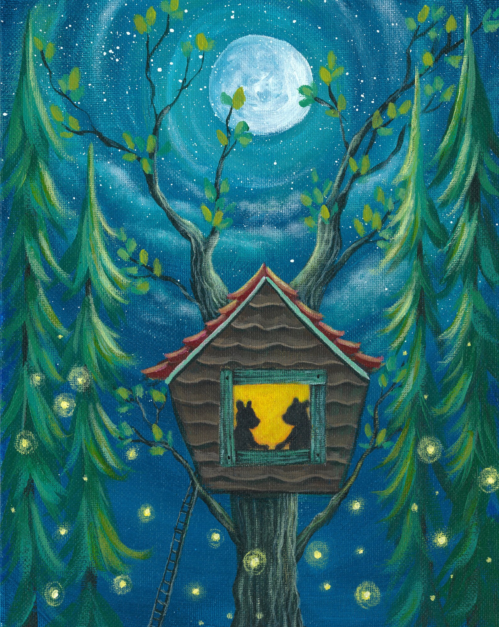 Treehouse Bears Downloadable Digital Print, Bear Print for Kid's Room ...