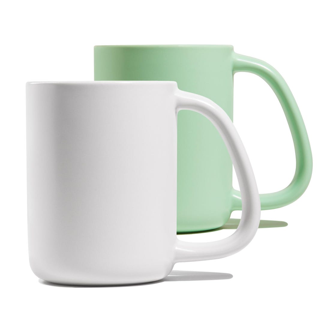 CURVD® 12 Oz Coffee Mugs - Ergonomic Design, 100% Chemical-free Ceramic ...