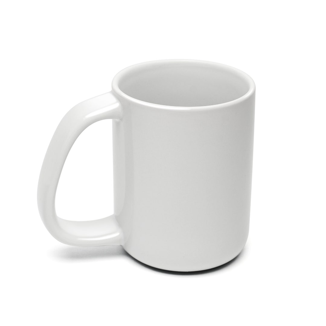 White Ceramic Mug Large Handle, Ergonomic Design, Slip-free Grip ...