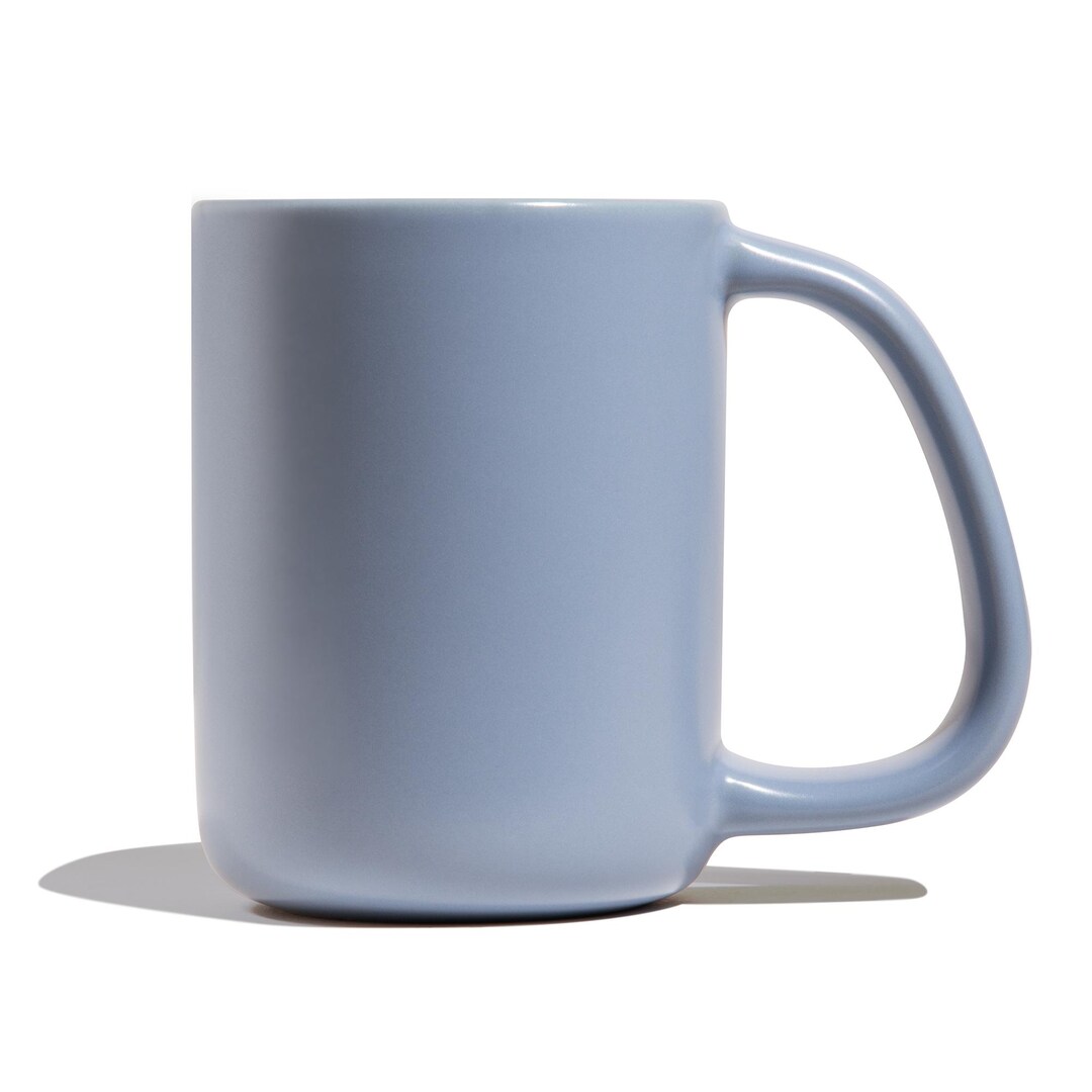 CURVD Ergonomic Coffee Mug: 12oz Matte Blue Ceramic - Etsy