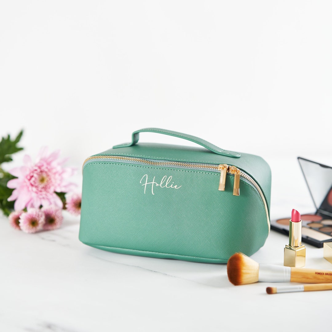 Personalised Makeup Bag, Custom Cosmetic Bag, Open Flat Case, Monogram ...