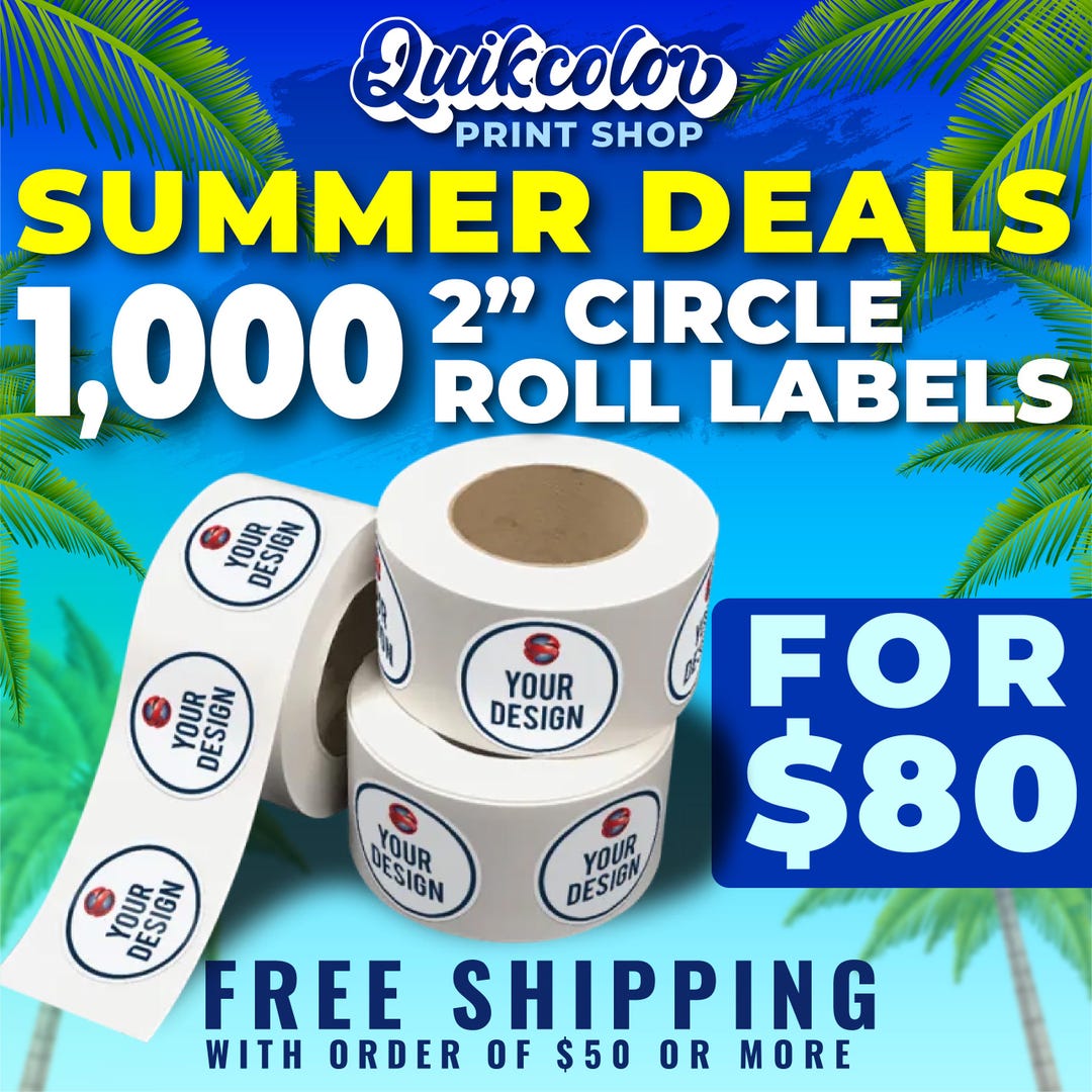 2" Custom Sticker Roll | 1000 Vinyl Labels | Product Label Roll ...