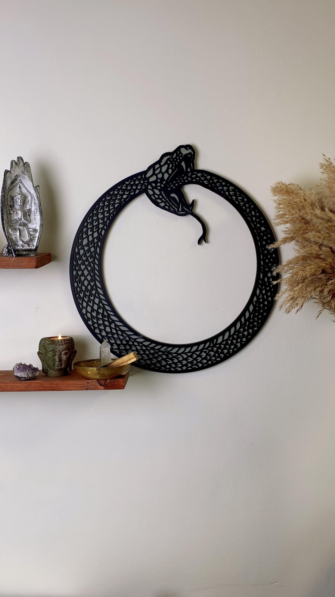 Ouroboros Wall Art, Spiritual Wall Art, Sacred Geometry Wall Art, Yoga ...