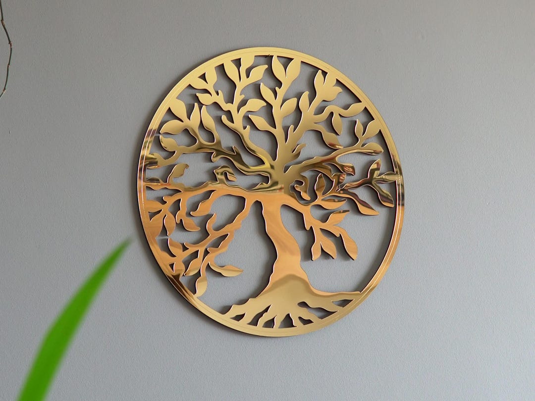 Gold Tree of Life Wall Art: Handcrafted Tree of Life Wall Hanging, Boho ...