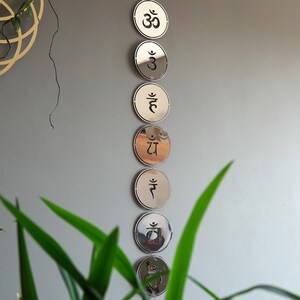 Chakra Wall Hanging Set Silver, Chakra Wall Set, Home Decor, Spiritual ...