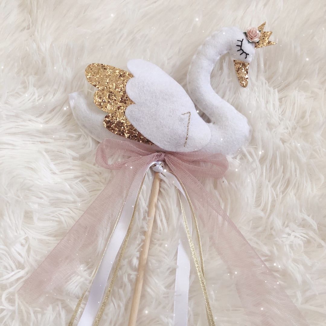 Swan Wand Singular Swan Hanging Princess Swan Felt Swan Swan Decor Swan ...