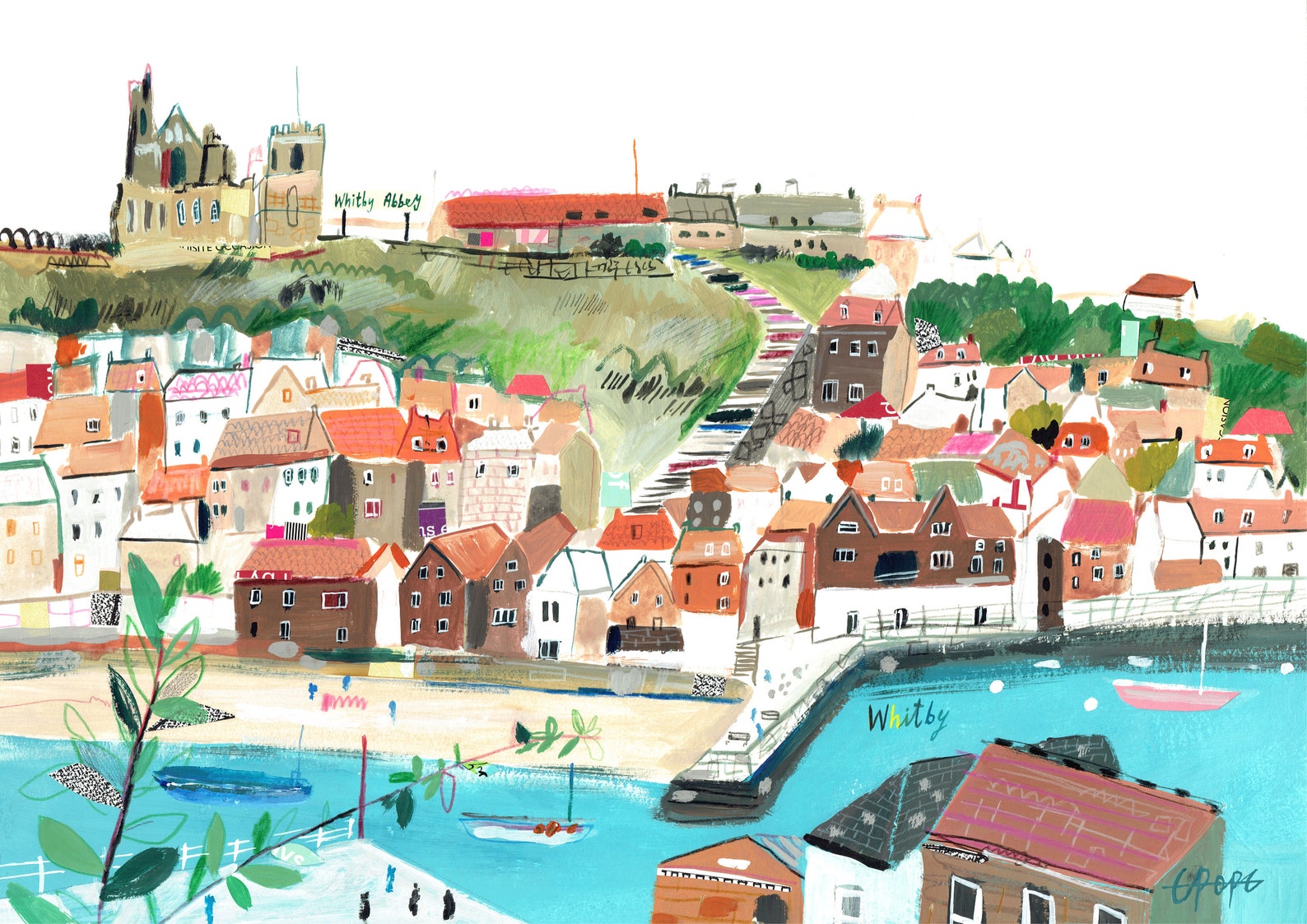 Whitby Painting. Painting of Whitby. Original Painting of Whitby ...