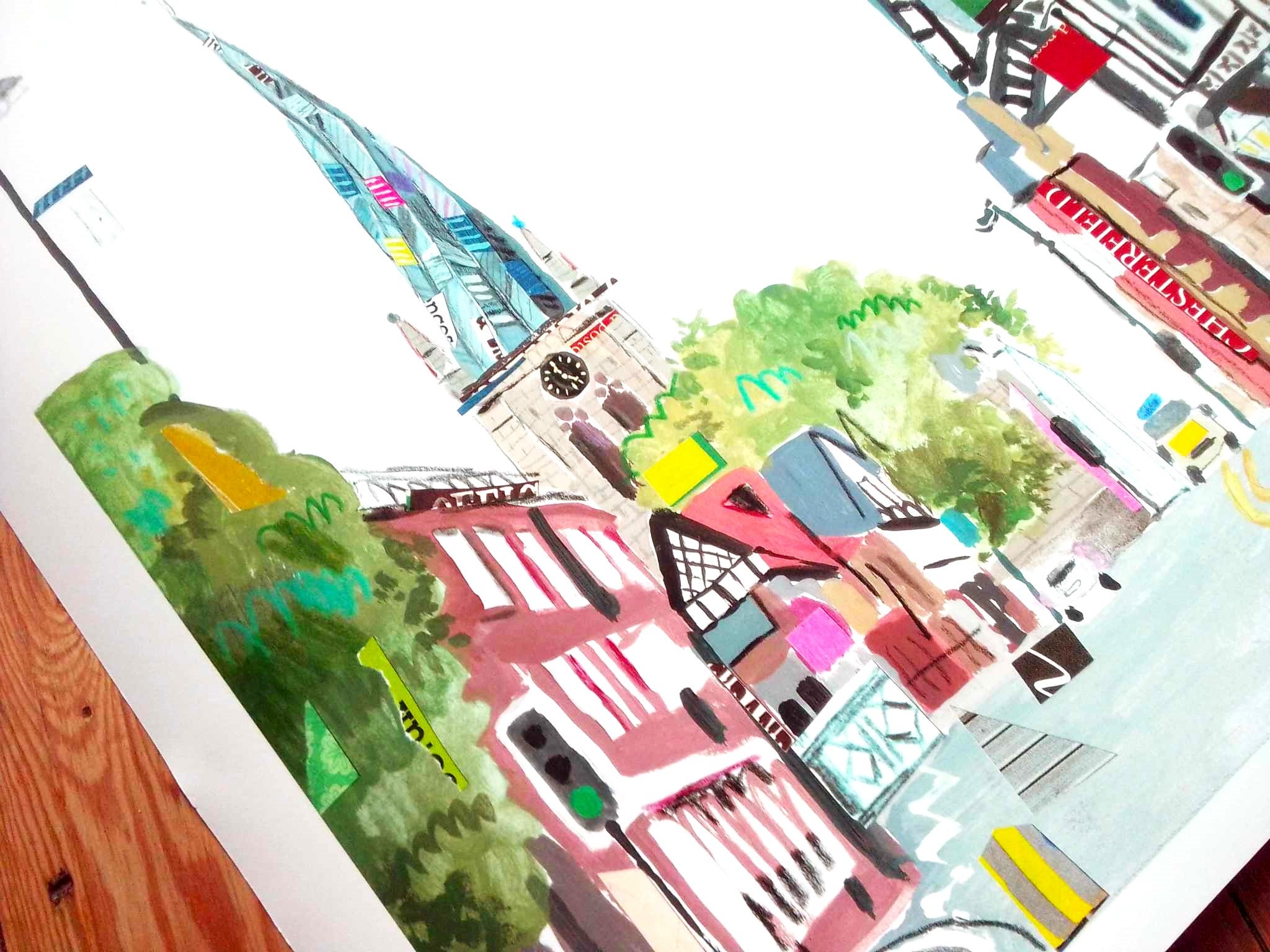 Chesterfield A2 Giclee Art Print. Chesterfield Fine Art Print. A2 ...