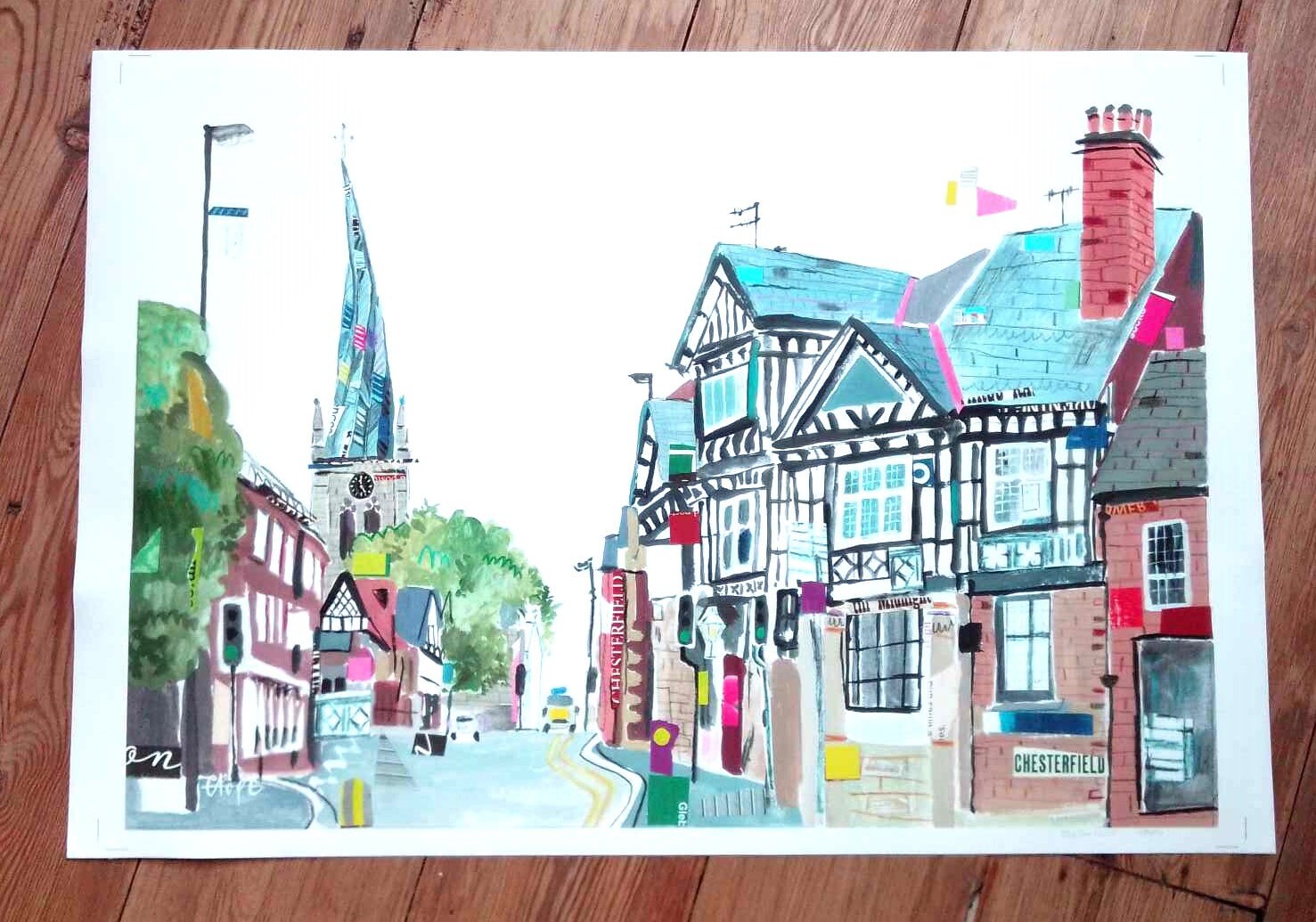 Chesterfield A2 Giclee Art Print. Chesterfield Fine Art Print. A2 ...