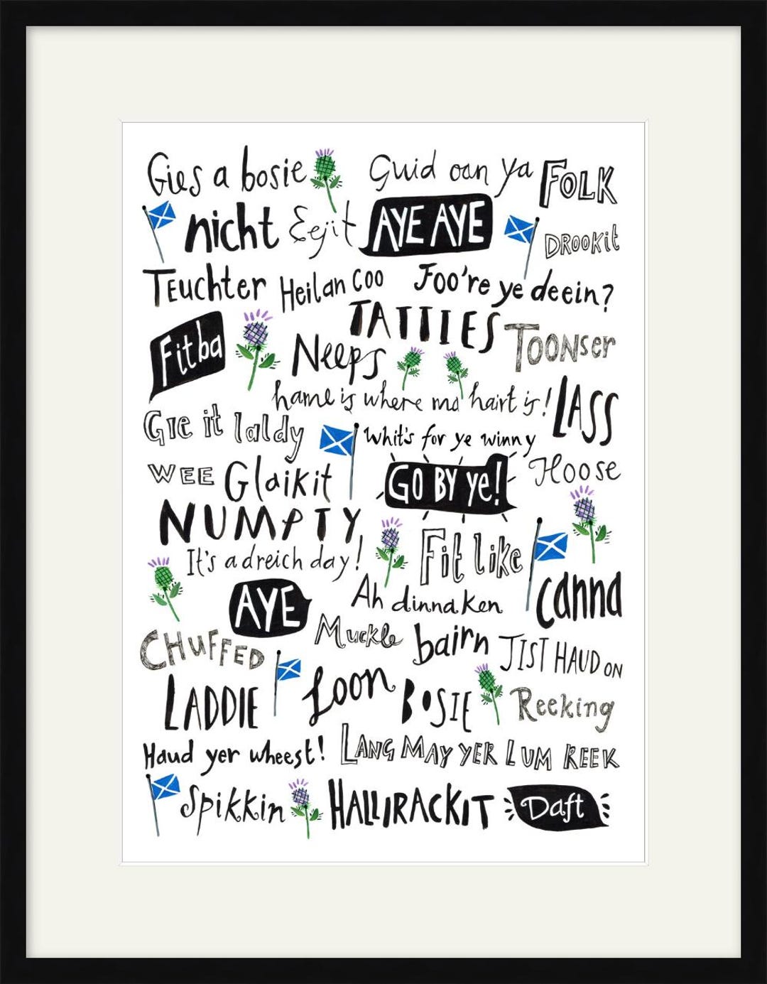 Scottish Phrases. Scottish Art Print. Scottish Words. Scottish Gifts ...