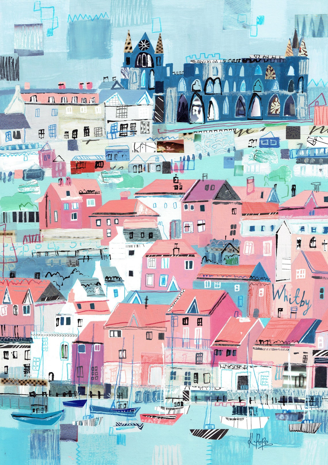 Whitby Print, Whitby Harbour, Whitby Painting, Whitby, Whitby Art ...