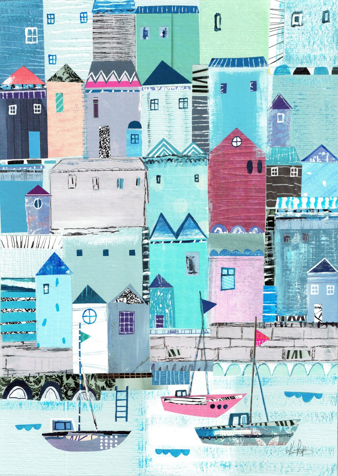 Coastal Art Print. Coastal Print. Seaside Print. Harbour Print. Seaside ...