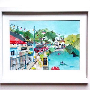 Matlock Bath Seaside Town Art Print, Derbyshire River Scene - Etsy