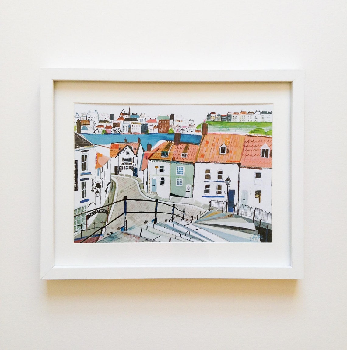 Whitby Print, Whitby Art, Whitby Steps, Whitby 199 Steps, Whitby Art ...