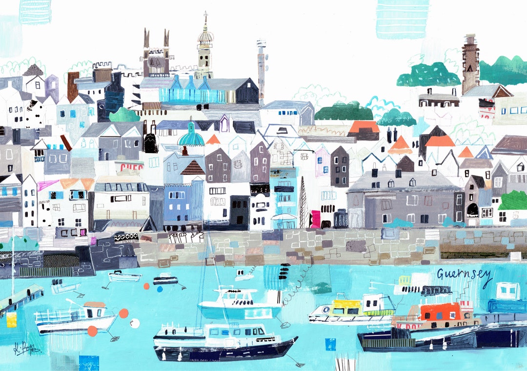 Guernsey, Guernsey Art, Guernsey Art Print, Guernsey Print, Channel ...