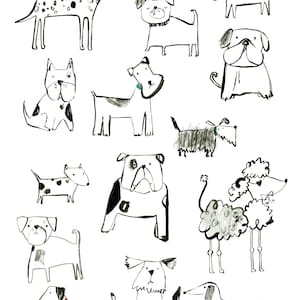 Dog Art Print,ink Dog Art Print,a4/a3 Dog Art Print, Funky Dog Art ...