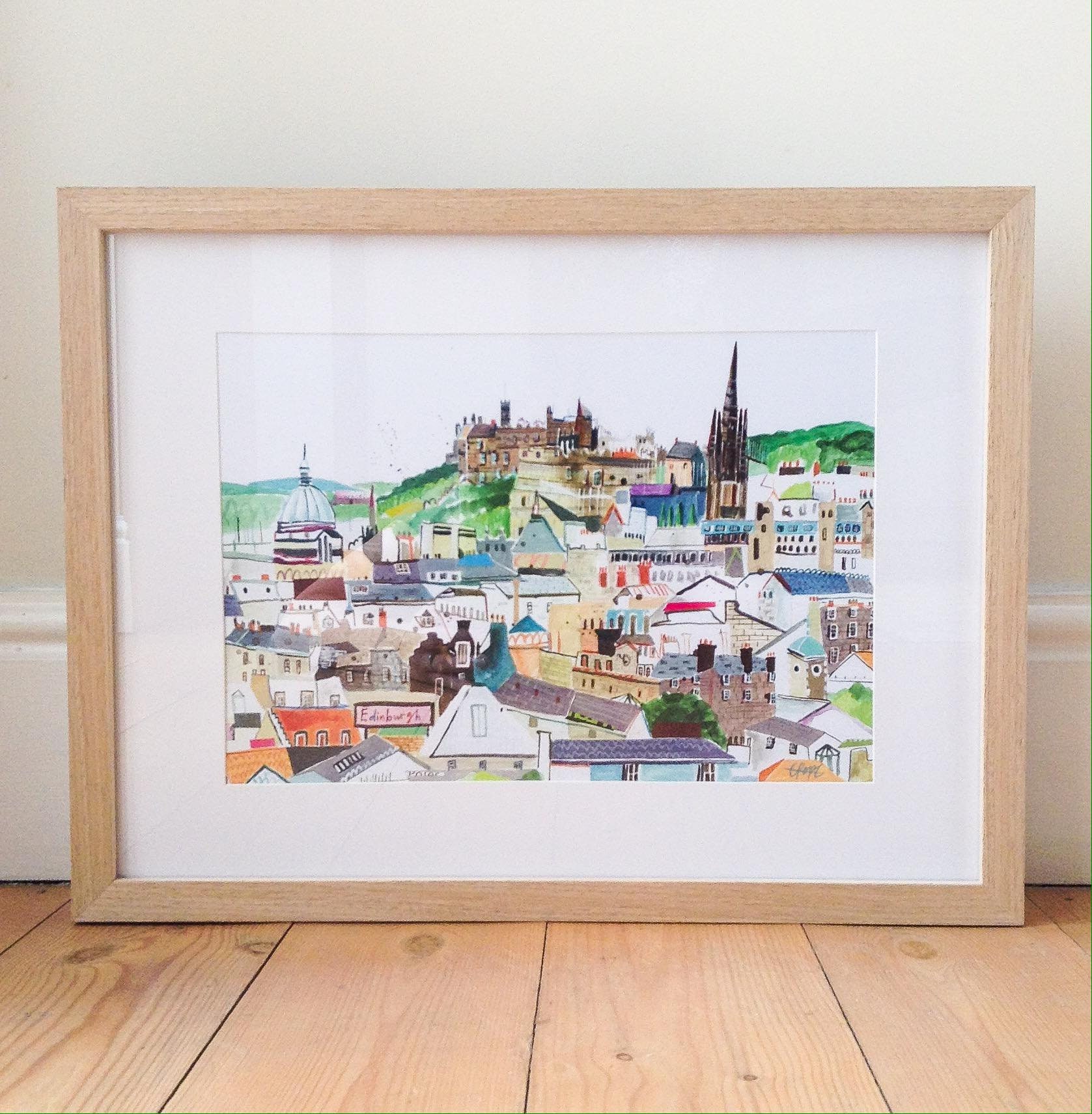 Edinburgh City Art Print Edinburgh City Edinburgh Art - Etsy UK