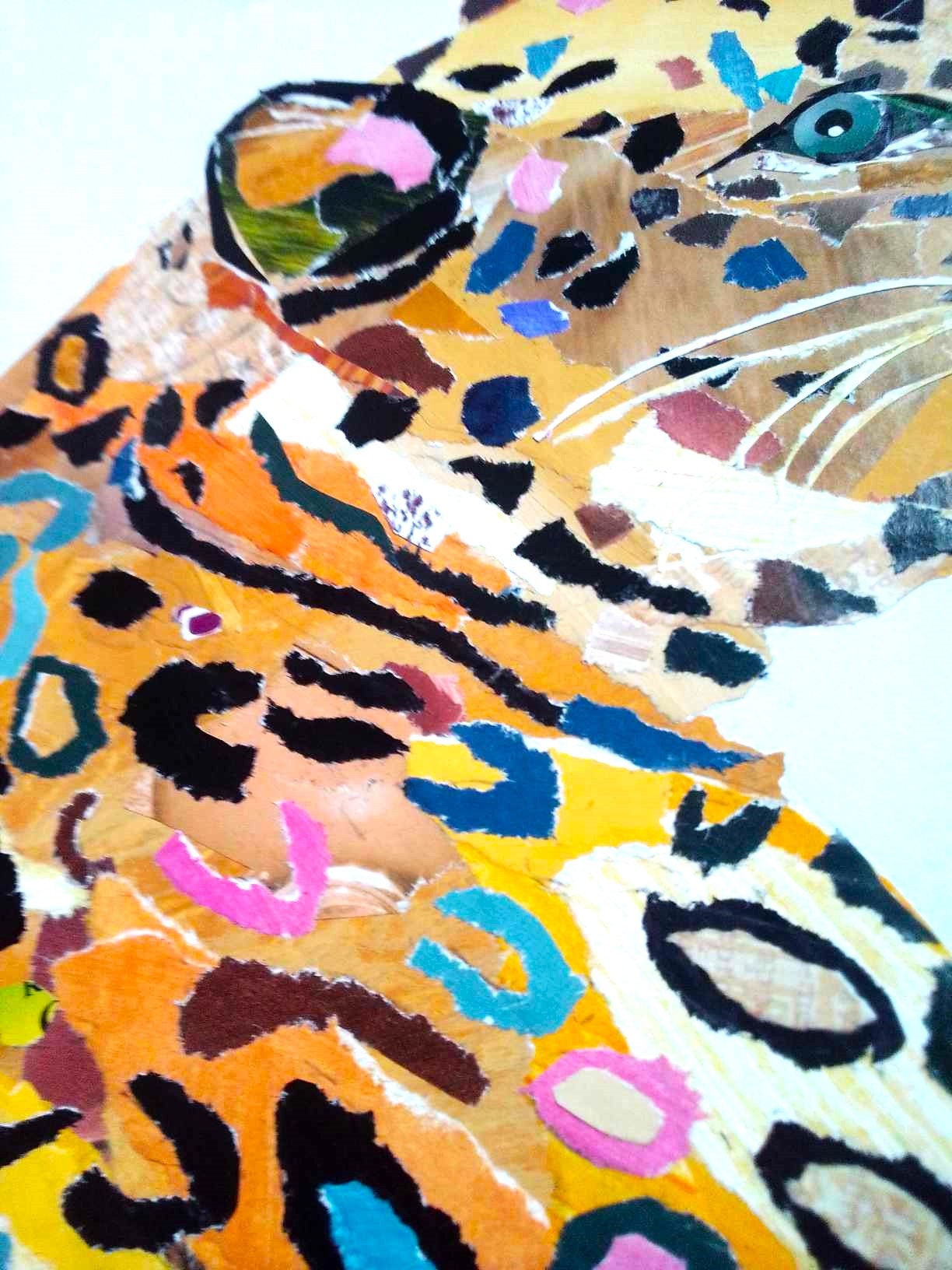 Leopard Art, Leopard Wall Art, Leopard Collage, Original Leopard Art ...