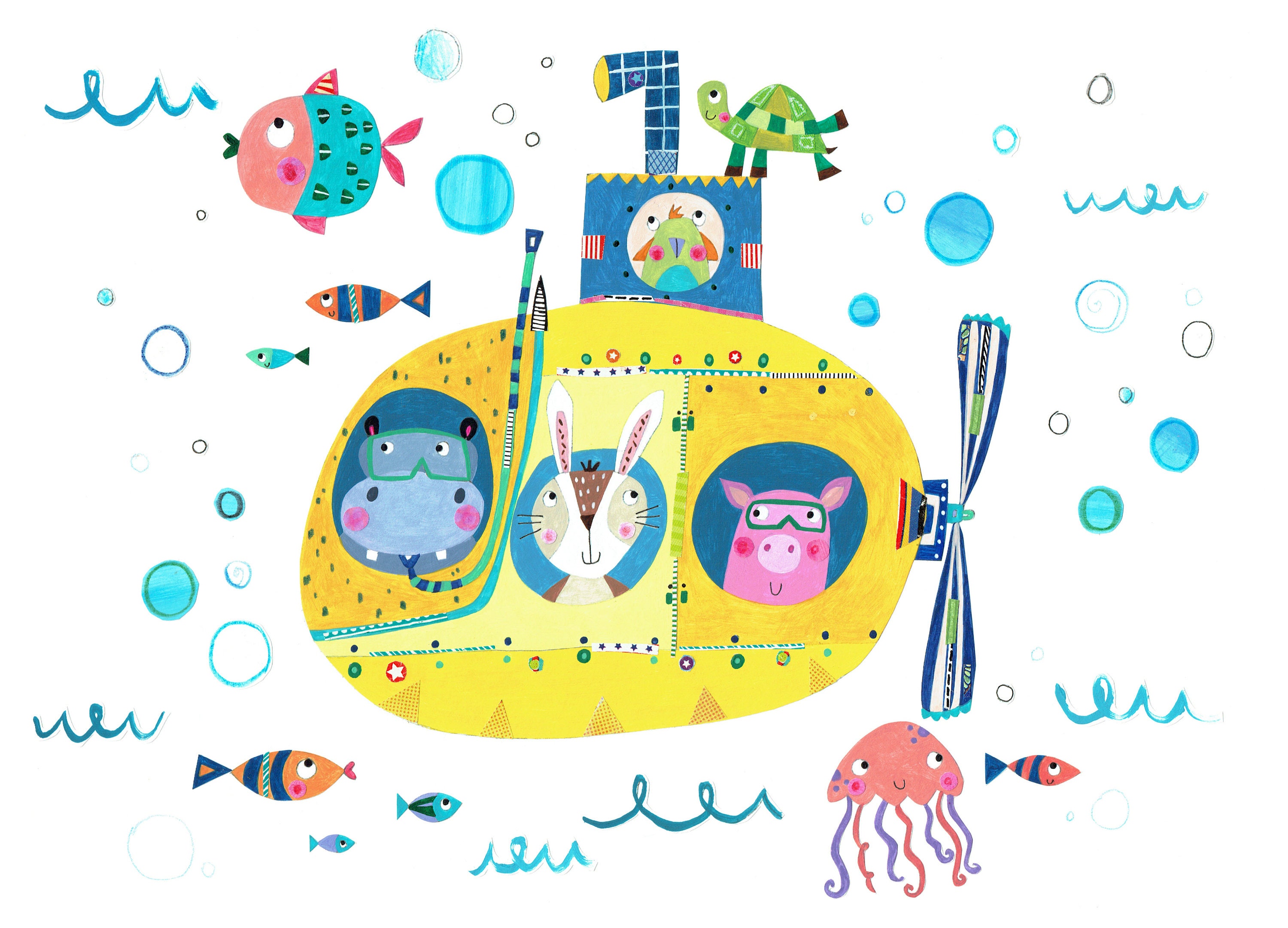 Yellow Submarine Print. Yellow Submarine Nursery Print, Nursery Decor ...